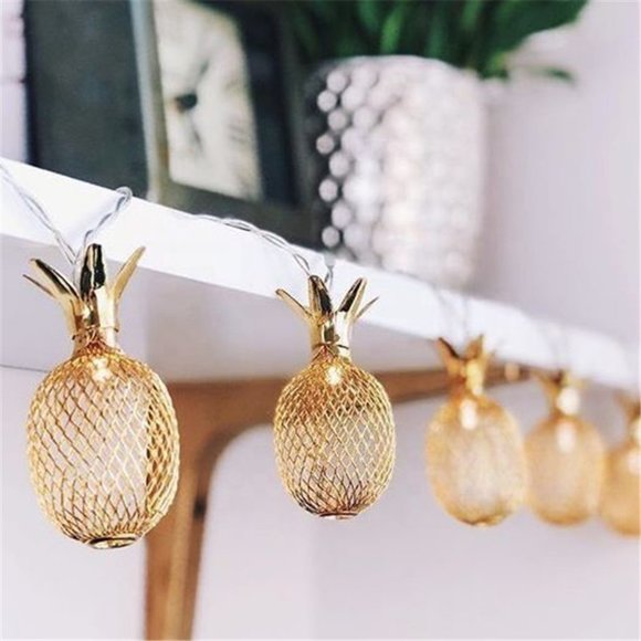Accents | Gold Pineapple 1ft String Lights Set Of 2 | Poshmark